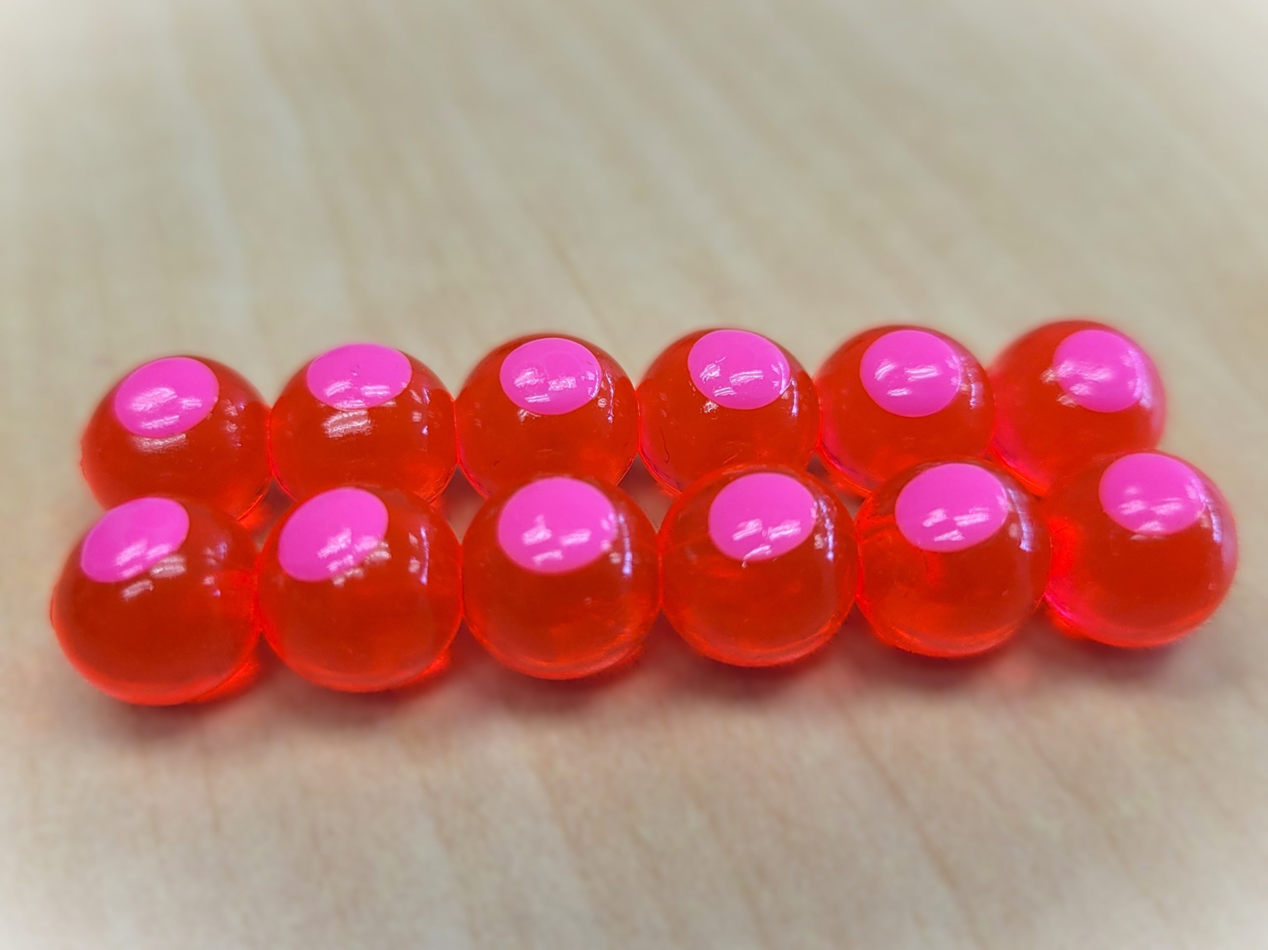 #23 Flo Red - Bubble Gum Dot Bead - Unreel Tackle Soft Beads & Egg Clusters